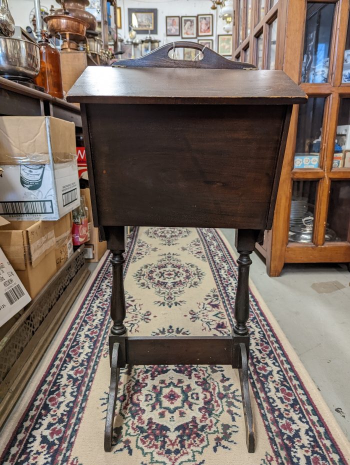 Vintage Wooden Compact Sewing Stand - Antique Alley Movie Props