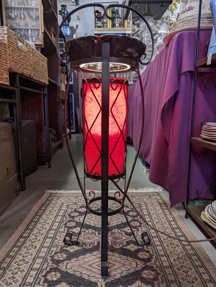 Red and Black Vintage Light Up Floor Model Ashtray Lamp - Antique Alley ...